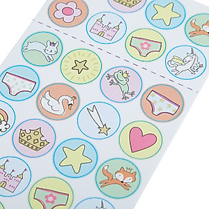 C.R. Gibson BTDK-24937 Super Princess Stickers and Hanging Door Knob Reward Chart Potty Training Tool for Girls, 3.5" W x 15.4" H, Multicolor, 36 Stickers