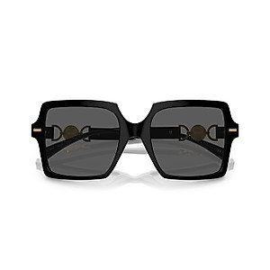 Versace Woman Sunglasses Black Frame, Dark Grey Lenses, 55MM