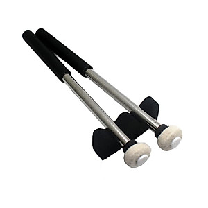 TUOREN 1 Pair Tongue Drum Mallets with Bracket Handpan Drum Sticks Rubber Mallet Percussion Instrument Accessory (Type B)