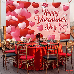 Large, Happy Valentines Day Backdrop - 72x44 Inch | Happy Valentines Day Banner, Valentines Day Decor | Wall Banner Valentine Day Backdrop, Valentines Day Decoration | Valentines Decorations for Party