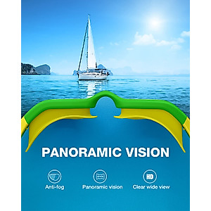 ZIONOR Kids Swim Goggles, G1MINI Polarized Swimming Goggles Comfort for Age 6-14, UV Protection Anti-Fog Adjustable Strap Fit for Child Boys Girls (Gold Lens)