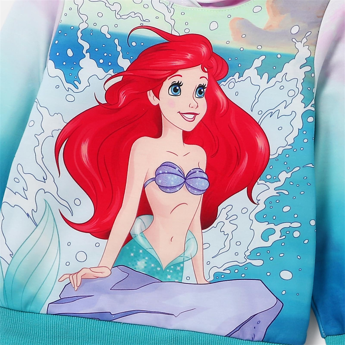 Disney Princess Girls Hooded Sweatshirt and Sweatpants Outfit Set Toddler to Big Kid Multi-color 4-5 Years