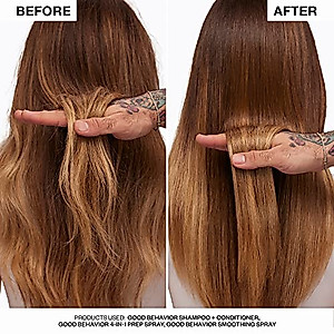 IGK GOOD BEHAVIOR Spirulina Protein Smoothing Spray | Keratin Like Treatment + Frizz Control + Heat Protectant | Vegan + Cruelty Free | 5.6 Oz