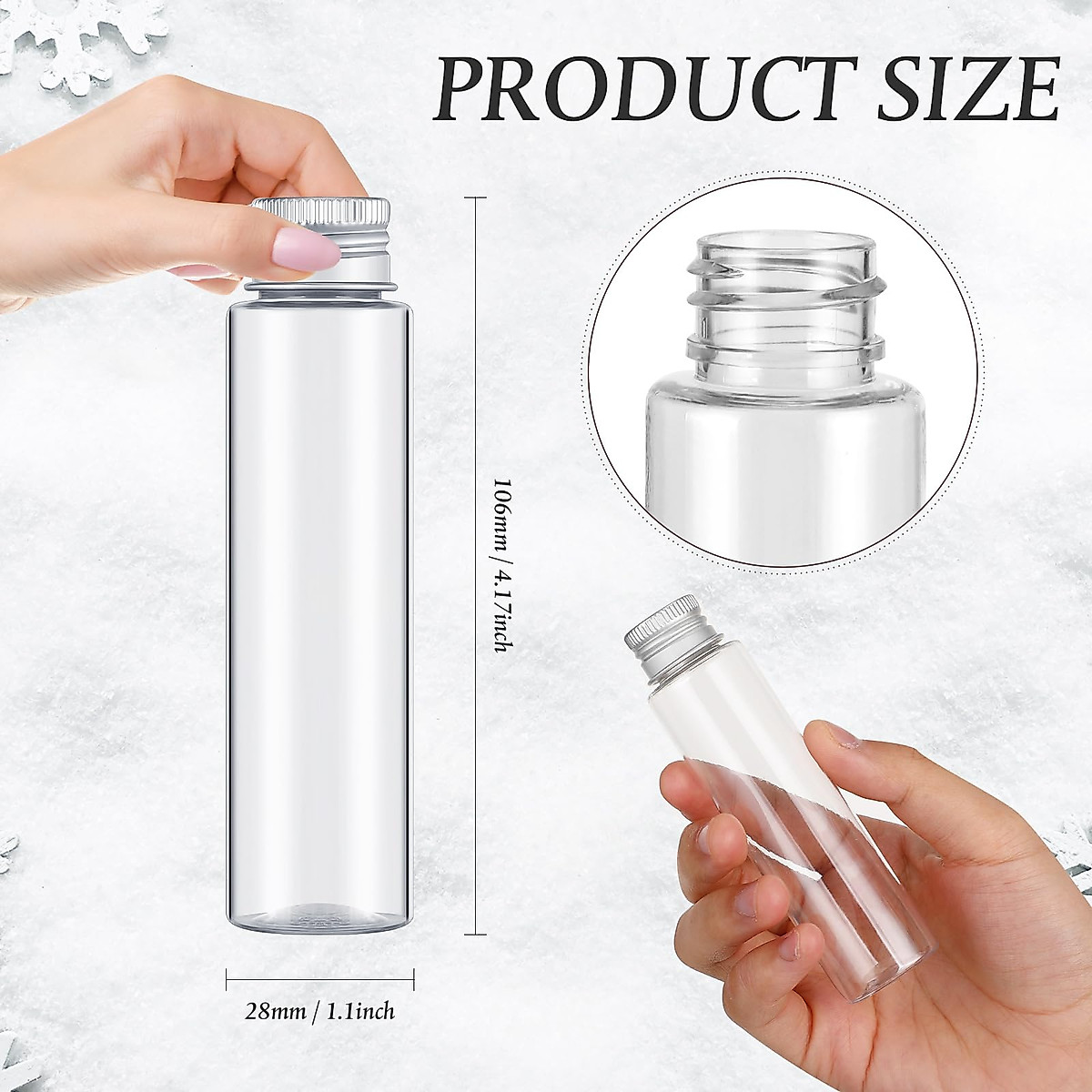 Tioncy 100 Pcs Clear Plastic Test Tubes Gumball Tubes 50 ml Plastic Vials with Caps Storage Containers for Plants, Beads Candy Powders Spices Storage Scientific Experiments Interest Cultivation