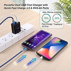 Dual USB Wall Charger, Costyle 3 Pack 30W 2 Ports Adaptive Fast Charging Block (Quick Fast Charger 3.0 & 5V 2.4A) Wall Plug Compatible iPhone 11 XS Max,Samsung Galaxy S10 S9 S8,Note 9 10,Pixel (Black)