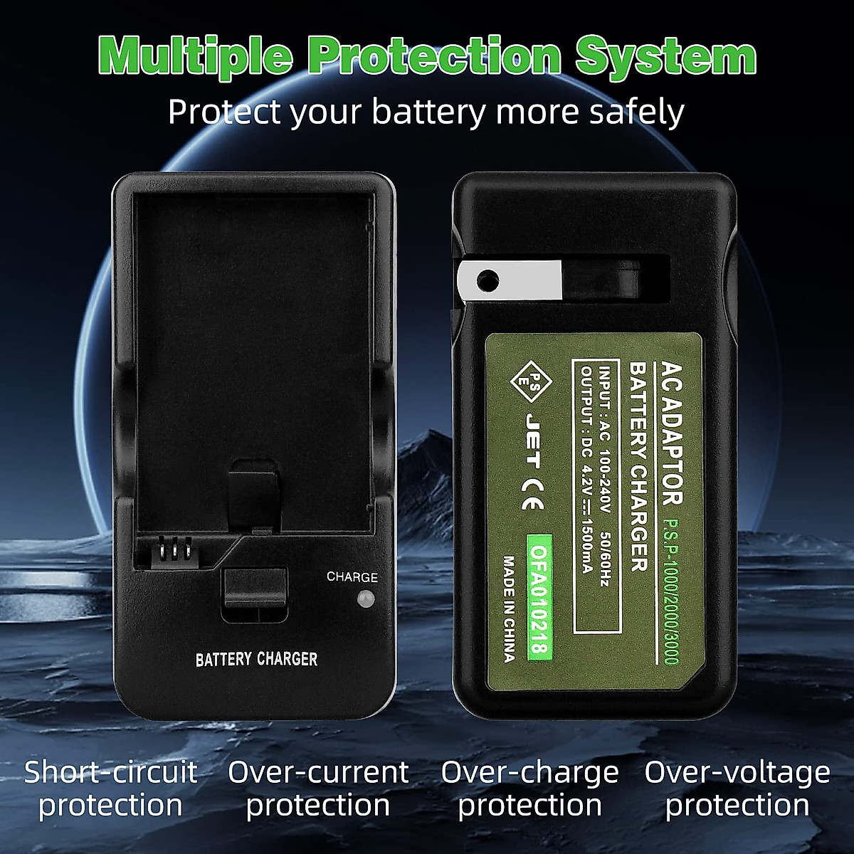 OSTENT US Battery Desktop Wall Charger Stand for Sony PSP 1000 2000 3000