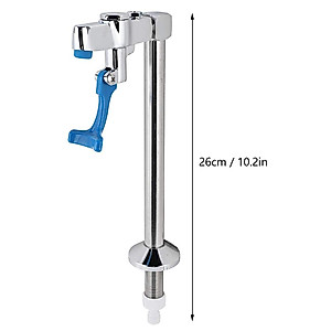 Push Cup Faucet,Pushing Cup 1/4in Straight Drinking Water Hose Interface Delay Faucet Net Tap Water Station Pedestal Glass Filler((Table Height 26cm))