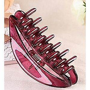 Prettyou 3.9 Inches Plastic Flower Claws Crystal Banana Hair Clip Hairgrips for Women Girls, Pack of 4