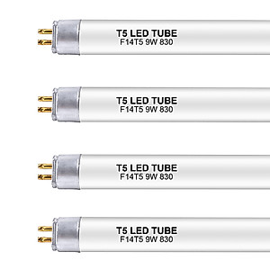 Wesome Lighting 22 Inch F14T5/WW LED Replacement Bulbs, 3000K Warm White, T5 LED 9 Watts Replace Fluorescent Bulb with LED, 950 Lumens, Replacement Tube for Counter and Cabinet Fixture, 4 Pack