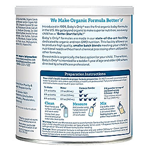 Baby's Only Organic Dairy with DHA & ARA Toddler Formula, 12.7 Oz (Pack of 6) | Non-GMO | USDA Organic | Clean Label Project Verified | Brain & Eye Health (Packaging May vary)