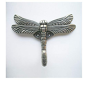 Laide Dragonfly Wall Mounted Coats Hooks Zinc Alloy for Decorative Tower Shower Robe Clothes Hat Bags Key with Screws 2 Pieces (Antique Silver)
