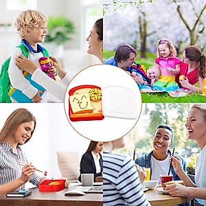4 Pcs Sandwich Containers Sandwich Box for Lunch Toast Shape Food Storage Reusable Plastic Sandwich Holder Red White Kids or Adult Lunch Box for Bread Snack Meal Food Storage, 14 oz