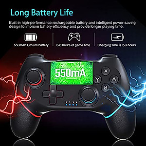 YUYIU 【Upgraded】 Switch Controller Switch Pro Controller-Switch Remote Gamepad Joystick for Nintendo Switch/Switch Lite/Switch OLED，Pro Controller Switch Dual Vibration Turbo with Charging Cable