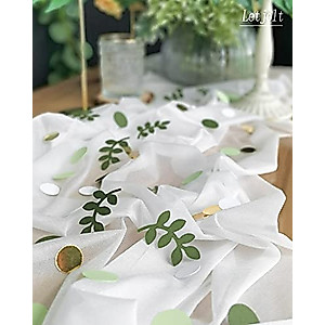 Greenery Gold Eucalyptus Confetti Baby Shower Sage Green Gold Scatter Table Decoration Country Nature-Theme Party Bridal Shower Party Wedding Classroom Nursery Decor Supplies 210 Pcs