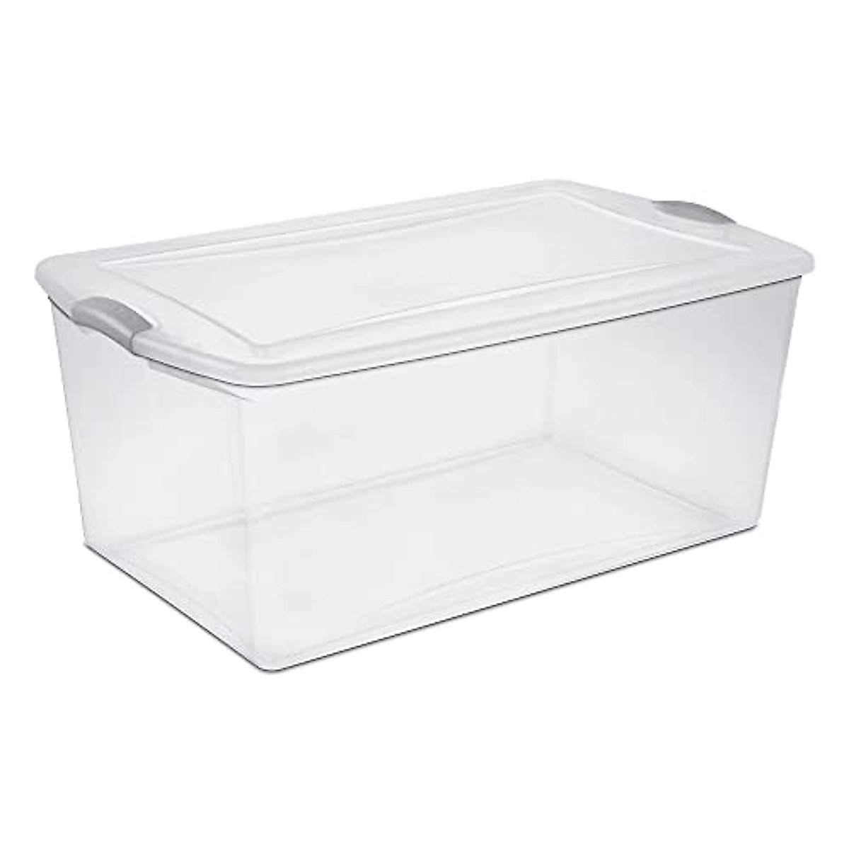 BECENBIN Latch Box Plastic Storage Bin Tote Organizing Container With Durable Lid, 105 Qt. Stackable and Nestable Snap Lid Plastic Storage Bin, Clear With Gray Buckle