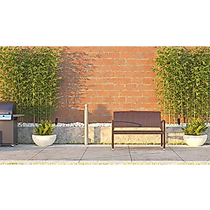 Patio Sense 63363 Miles Patio PU Wicker Steel Frame All Weather Bench Attractive Woven Design Easy Assembly Lightweight Year Round Accent Patio Porch Lawn Garden Setting - Mocha