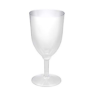 Party Essentials WINEBOX-6 Hard Plastic 1-Piece Wine Glass, 8-Ounce Capacity, Clear (Case of 48)