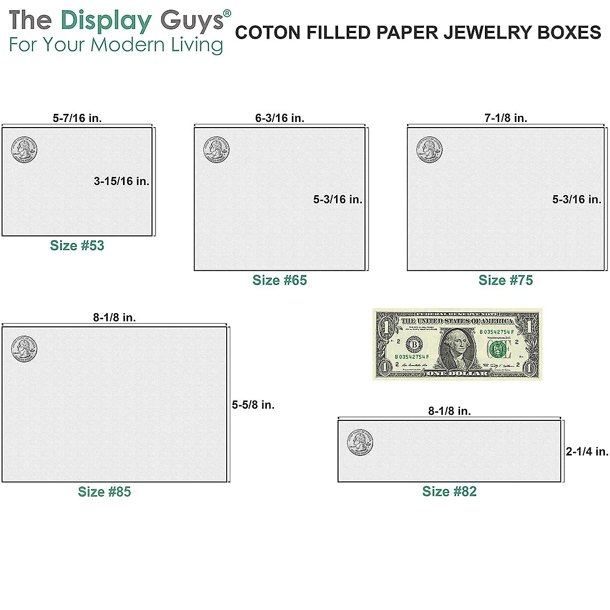 TheDisplayGuys - 100-Pack #10 Cotton Filled Cardboard Paper Jewelry Box Gift Case - Teal Green (1 15/16" x 1 1/4" x 11/16")