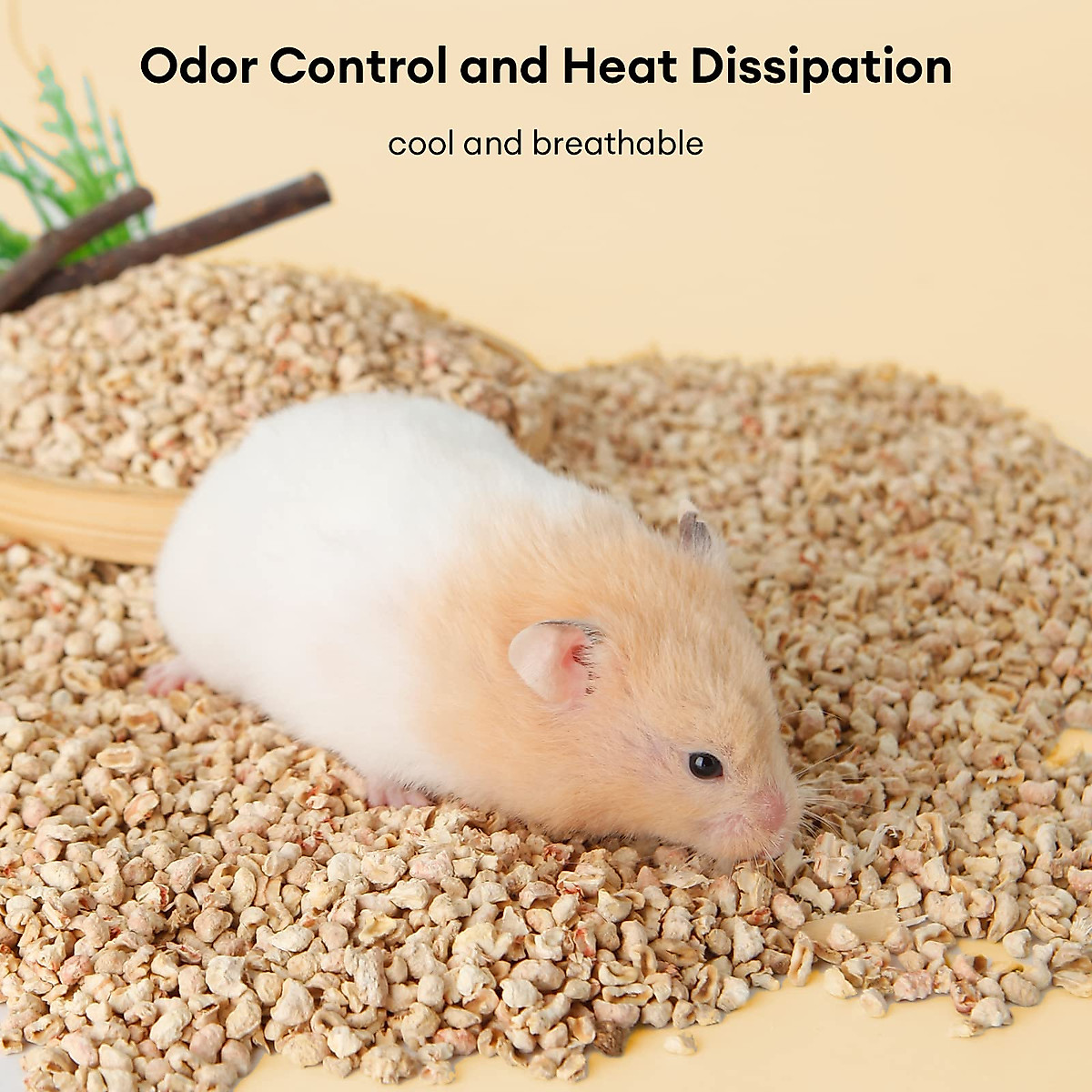 BUCATSTATE Hamster Corn Cob Bedding & Litter 1KG/2.2LB Natural Odor Control for Dwarf Hamster Pet Birds and Small Animals