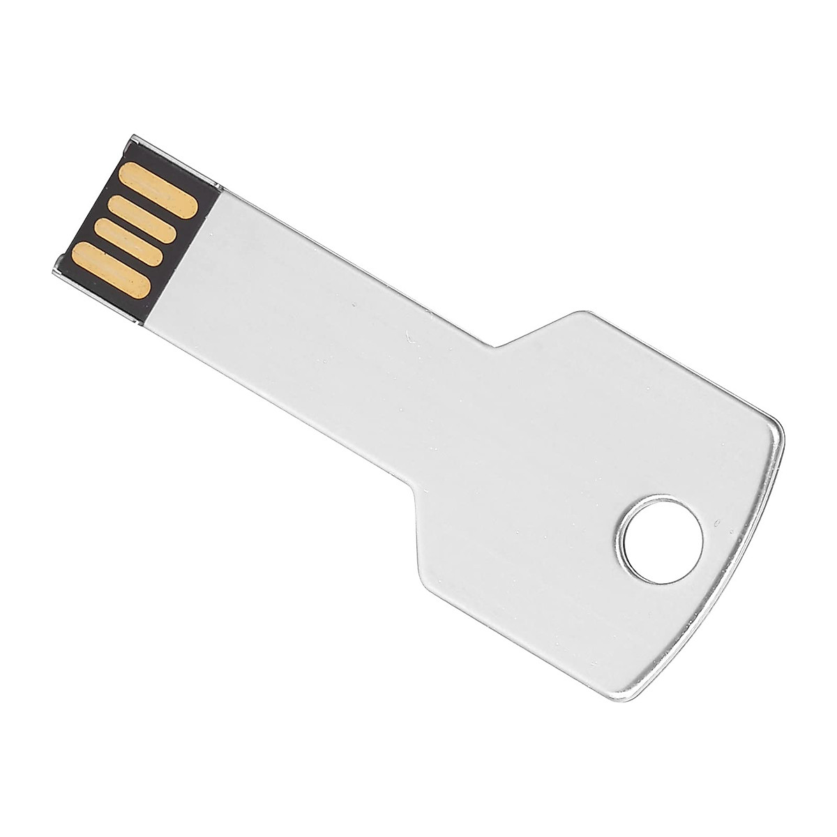 USB Flash Drive, Aluminum Alloy Key Shaped USB 2.0 Memory Stick Pen Drive Silver Thumb Drive, Portable USB Drive(8GB)