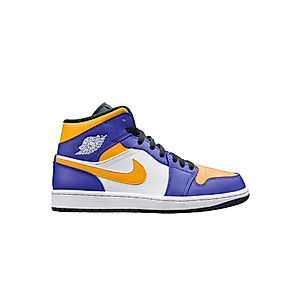 Jordan Men's Air Jordan 1 Mid, Dark Concord/Taxi-white-black, 10