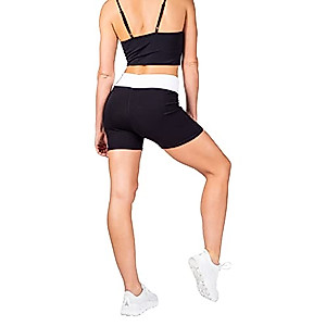 Blis 3 Pack Shorts for Women Foldover Biker Shorts for Women High Waisted Workout Yoga Shorts Booty Shorts for Women Black/White 1X