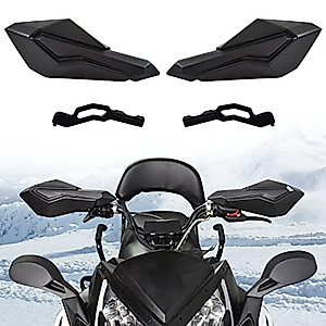 Hand Guards with Mounting Brackets for Polaris Snowmobile, SAUTVS Black Handguards with Straight Bar Handguard Mounts for Polaris Snowmobile Accessories (1Pair, Replace #2879193, 2880939)