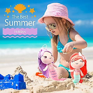 Civaner 4 Pcs 7.8" Mermaid Stuffed Animal Mermaid Plush Toys for Girls Ocean Princess Dolls Mermaid Birthday Decorations for Women(Cute Style)