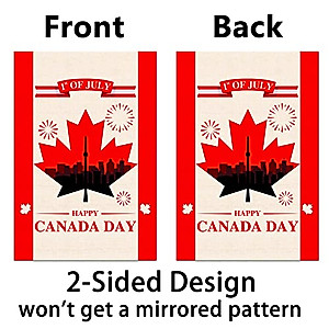 Happy Canada Day Garden Flag 1st of July Canadian National Day Holiday Vertical Double Sized Yard Outdoor Decoration