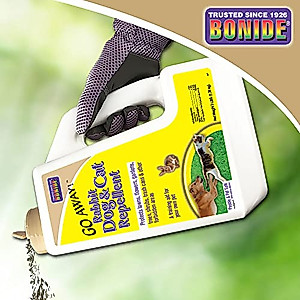 Bonide Go Away! Rabbit, Dog, & Cat Repellent Granules, 3 lbs Ready-to-Use, Keep Dogs off Lawn, Garden, Mulch & Flower Beds