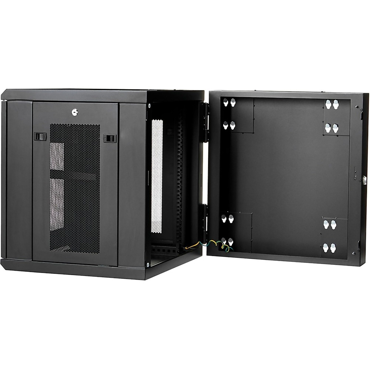 StarTech.com 4-Post 12U Wall Mount Network Cabinet with 1U Shelf, 19in Wall-Mounted Server Rack, Up to 20in Mounting Depth