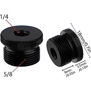 Mic Stand Adapter 1/4 Female to 5/8 Male Screw Thread Adapter Tripod Screw Adapter (3 PCS)