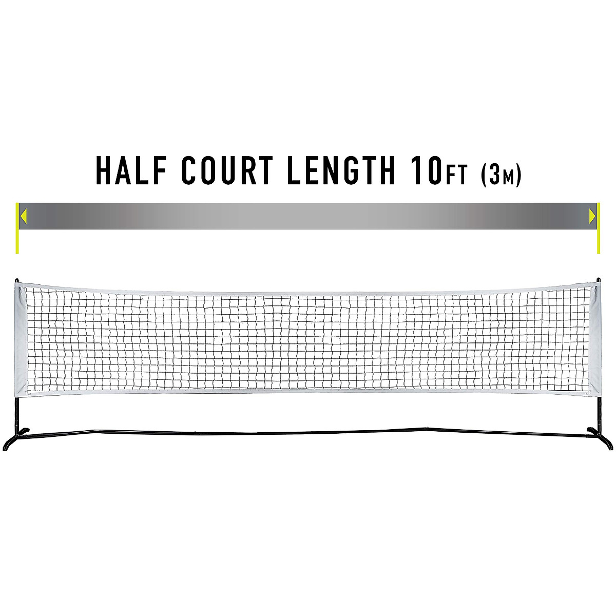 Franklin Sports Half Court Size Pickleball Net by Franklin Pickleball - Includes 10ft Net, (2) Paddles, and (2) X-40 USA Pickleball Approved Pickleballs,Black