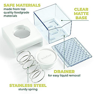 TofuBud Tofu Press - Tofu Presser for Firm or Extra Firm Tofu - Tofu Maker with Water Drainer Made from Durable Sustainable Materials - Tofu Recipe Book Included