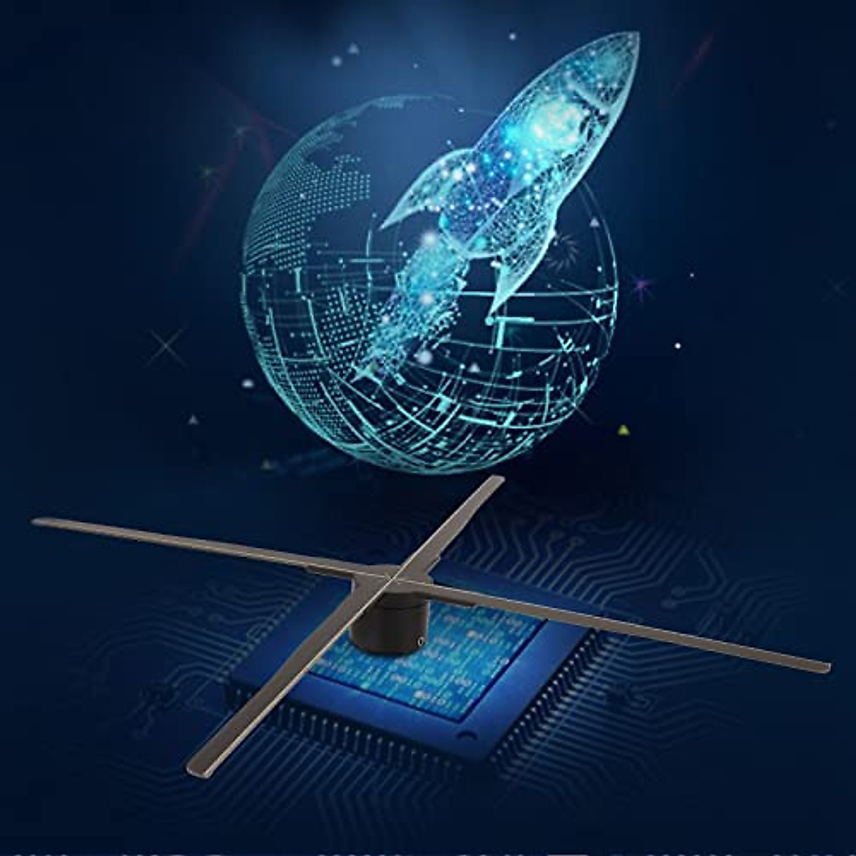 3D Hologram Fan, 8GB Memory Card Holographic Advertising Display 968 LED HD 100‑240V for Business for Store (US Plug)