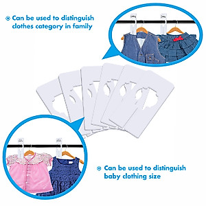 30 PCS Rectangular White Plastic Closet Dividers with a Bonus Marker, Writable and Reusable for Sorting Clothing Size, Color, Size 2” x 5.4’’(Inner Diameter 1.4”)