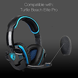 Foam Microphone Windscreens Covers 2 Pack I Compatible Gaming Headphones Mic - Turtle Beach Recon, Elite Pro, Sades SA708, Logitech Prodigy, Kotion G2000 by Global Teck