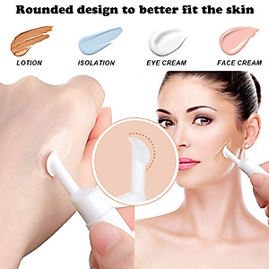 Pwsap 0.2oz (5ml) Vacuum Cosmetic Travel Container, 4 Foundation Pump Bottles with Funnel+ Label Paper, Upgraded Arc Pump Head, Liquid Foundation, Segregation Frost, Eye Cream Dispense Bottle