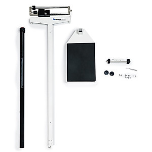 HealthTeam Physician Mechanical Beam Scale with Height Rod, Up to 490 lb. Body Weight, HT485