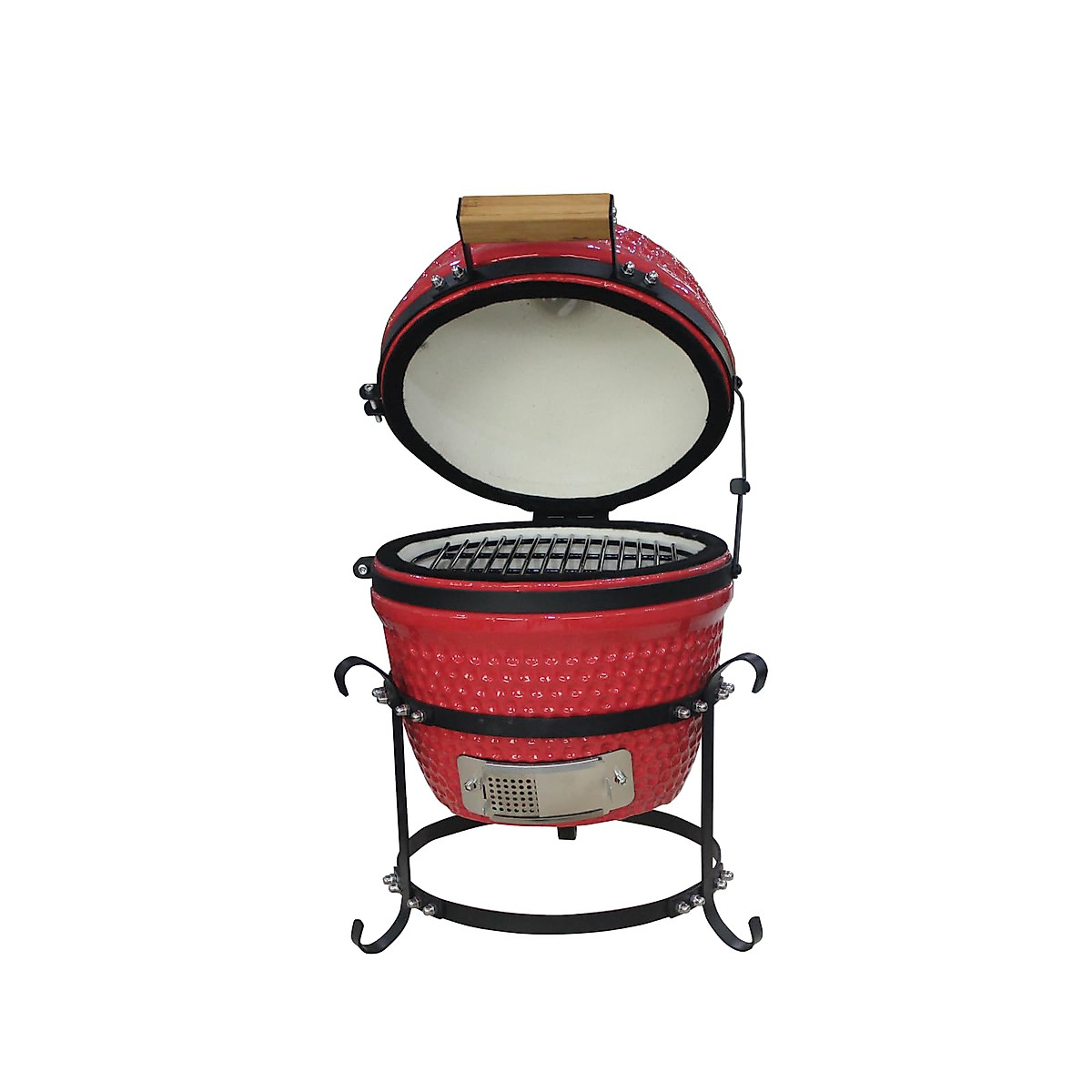 AUPLEX 13" Kamado Charcoal Grill, Ceramic BBQ Charcoal Grill, Mini Portable Clay Smoker Oven Barbecue Grill for Backyard, Balcony