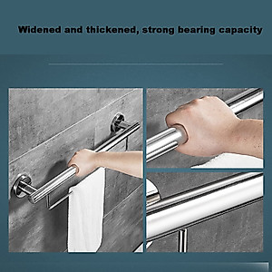 WYZDCP Bathroom Grab Handle with Tower Rail, 304 Stainless Steel Safety Non-Slip Grab Bar for Shower Bathrooms Kitchens,Elderly Kid Senior Assist Bath Handle