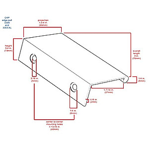 #3306-3 in. CKP Brand Back Mount Finger Edge Pull, Matte Black - 10 Pack