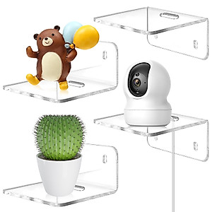 COXWANG Acrylic Small Shelf,Window Plant Shelf,Acrylic Wall Shelves Display Ledges for Pop Figures,Plant,Picture Photo,Spices,Security Cameras, Speakers