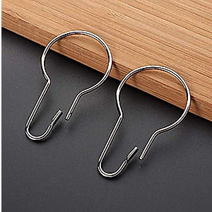 Wandeful Silver Metal Shower Curtain Style Hanging Clip Chain Hooks for Sorting & Organizing, Window Arts & Crafts Display, DIY Key Hangers (60 Pieces)