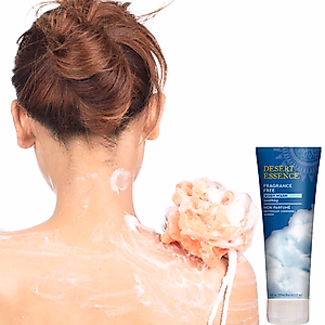 Desert Essence Fragrance Free Body Wash Sensitive Skin-Friendly Plant-Based Cleanser with Organic Aloe, Green Tea & Jojoba Oil - Nourishing Antioxidants - Vegan, Gluten-Free, Cruelty-Free - 8oz