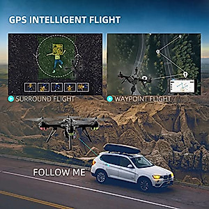Cheerwing U59 Drone with Camera 4K for Adults, 2.4G RC Quadcopter 5G WiFi FPV Live Video Drones,GPS Auto Return,Altitude Hold,Follow Me,2 Batteries