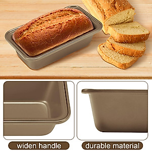 Uiifan 12 Pcs Mini Loaf Pan for Baking Bread Non Stick Small Banana Bread Tins 6.1 x 3.3 x 2.1 Inches Nonstick Carbon Steel Tiny Meatloaf Pan for Oven and Baking (Gold)