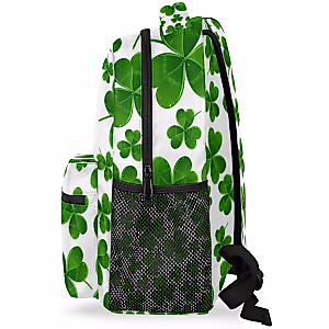 Fzsopd St. Patrick's Day Clover Backpack for Women Men Lightweight Daypack Rucksack Laptop Backpack Shoulder Bag for Travel Work Camping Sports