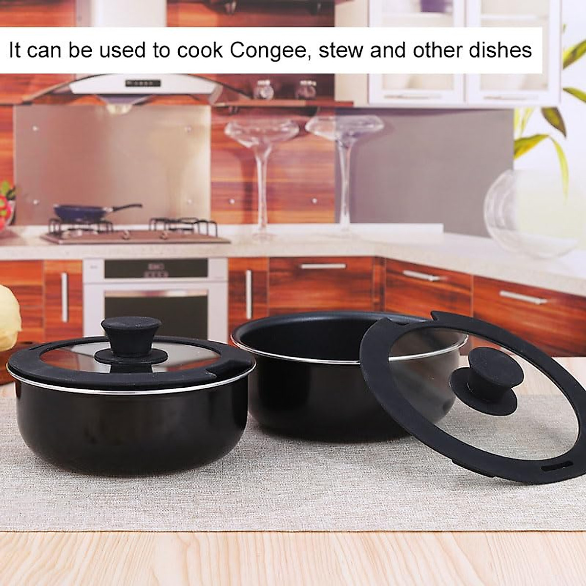 4Pcs Kitchen Cookware Set, Nonstick Pots and Pans Set with Detachable Handle, Aluminum Alloy Cookware Sets for All Hobs, Stackable Design, Dishwasher/Oven Safe