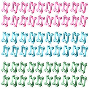 JianLing 60pcs Clothes Hanger Connector Hooks 1.53 x 0.98 (Blue, Green, Pink) Home Easy Hook Closet Organizer Storage Rack Holder Hook